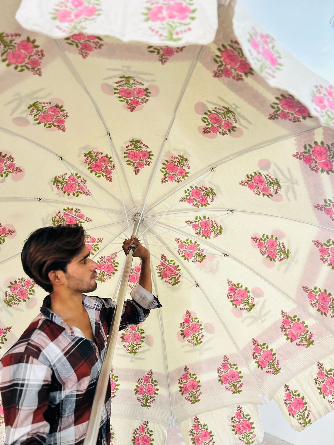 Beautiful Hand Block Printed Umbrella, Indian Handmade Large Big ...