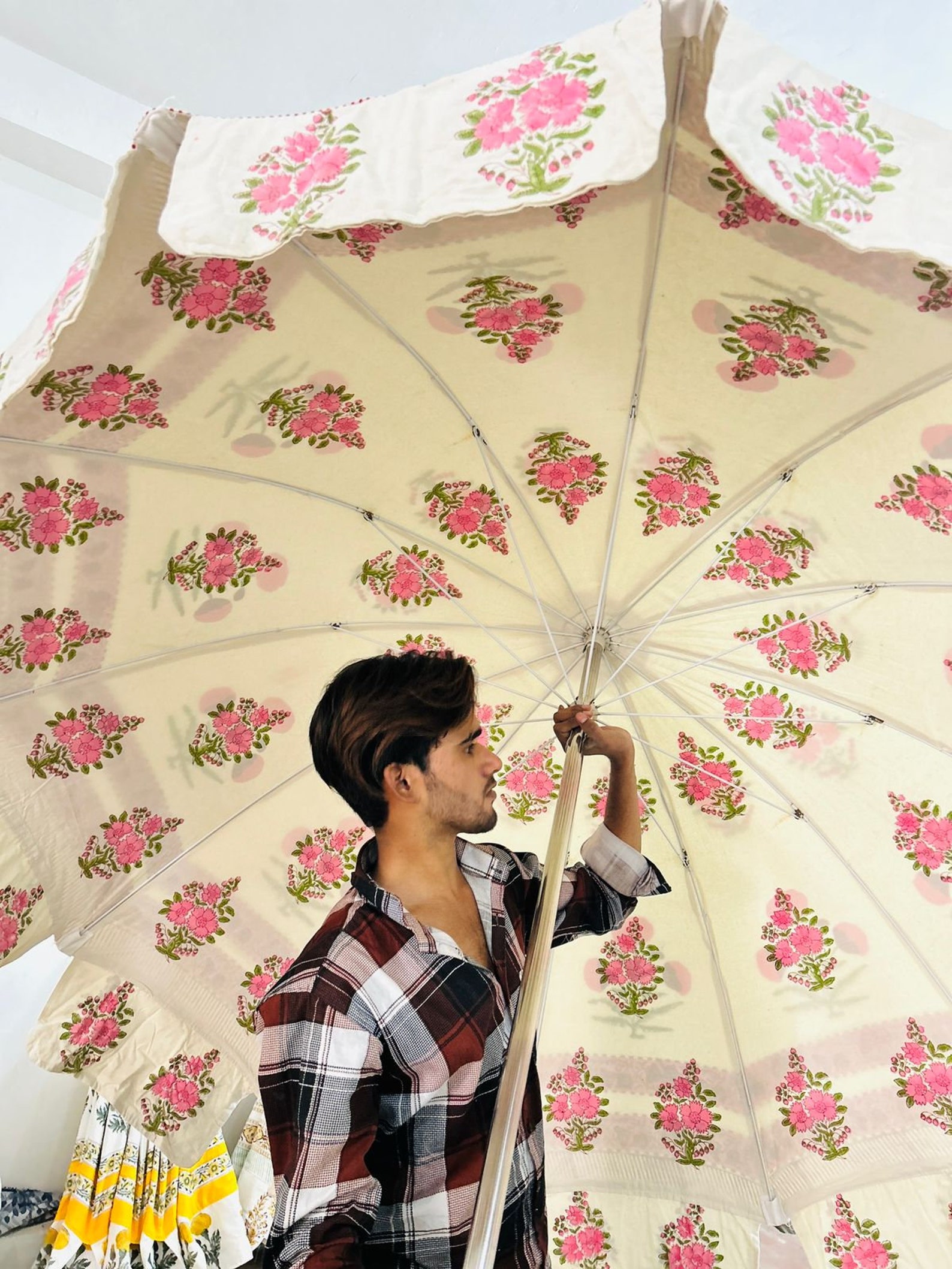 Beautiful Hand Block Printed Umbrella, Indian Handmade Large Big ...