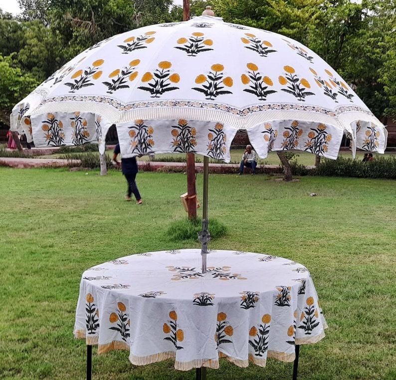 Beautiful Hand Block Printed Umbrella, Indian Handmade Large Big ...