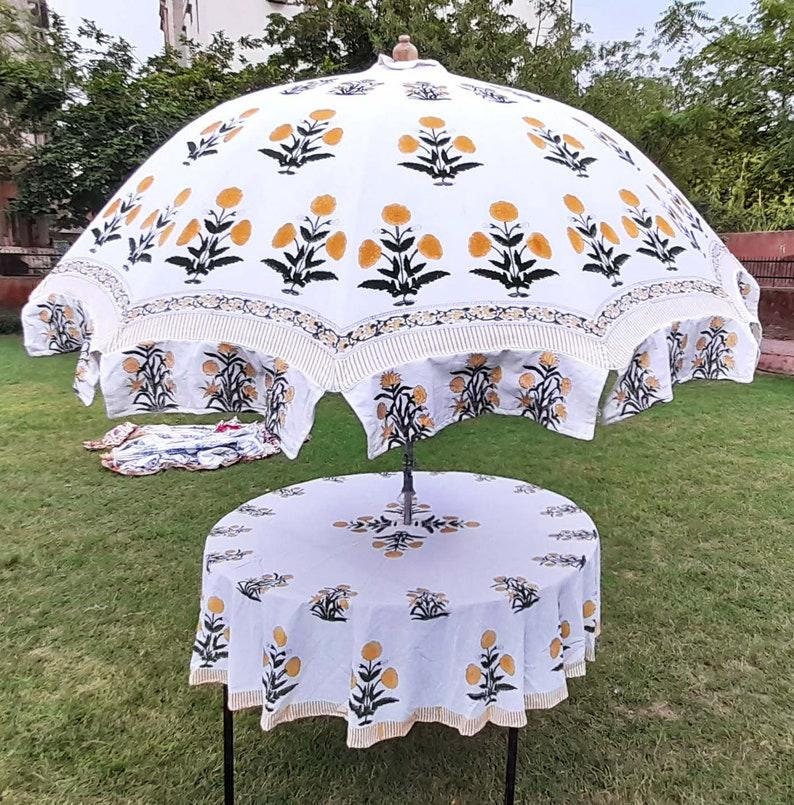 Beautiful Hand Block Printed Umbrella, Indian Handmade Large Big ...