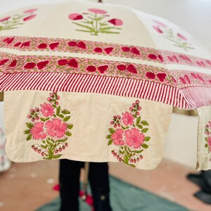 Beautiful Hand Block Printed Umbrella, Indian Handmade Large Big ...