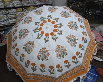 Beautiful Hand Block Printed Umbrella, Indian Handmade Large Big ...