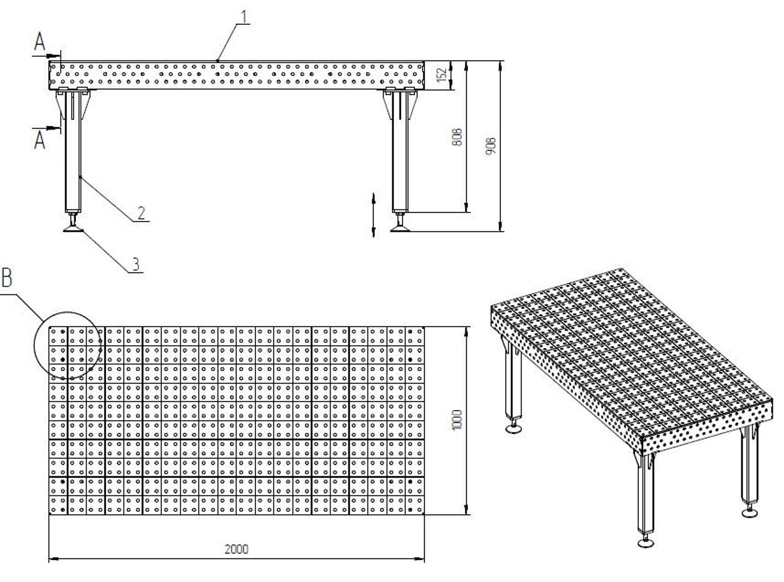 Welding Table Designs Drawing: Professional 39/79/6 Inch DXF Files for ...