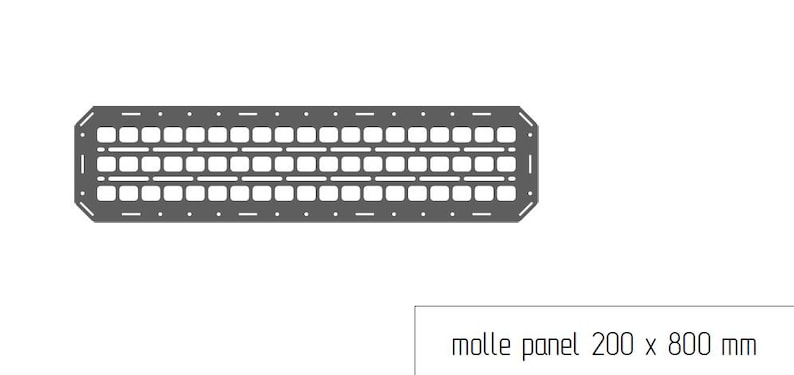 DIY MOLLE Panel Dimensions 200x800 Mm - Custom Cnc Dxf Files for Under ...
