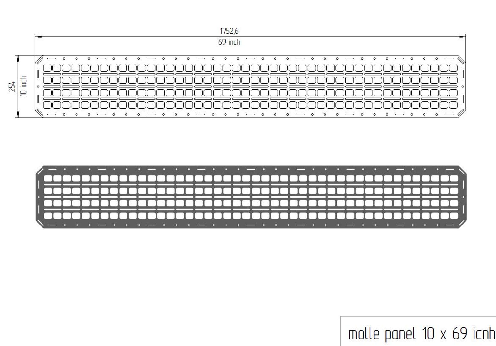 DIY MOLLE Panel DXF Files - 10x69 Inches (254x1752 Mm) Custom Car ...