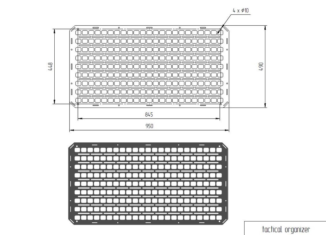 DIY Rear Cubby Molle Panel: CNC Plasma/laser DXF Files (490x950 Mm) - Etsy