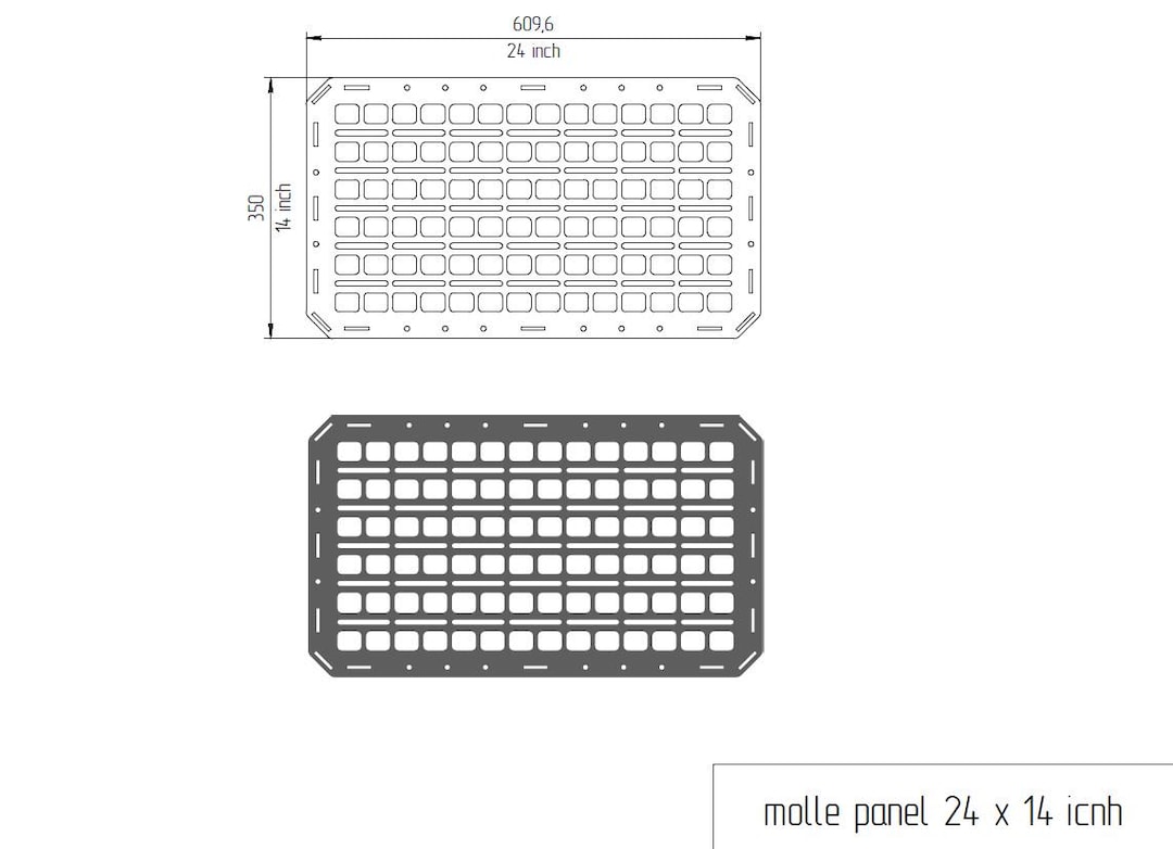 Custom MOLLE Panel Design: Car Storage DXF Files (24x14 Inches ...