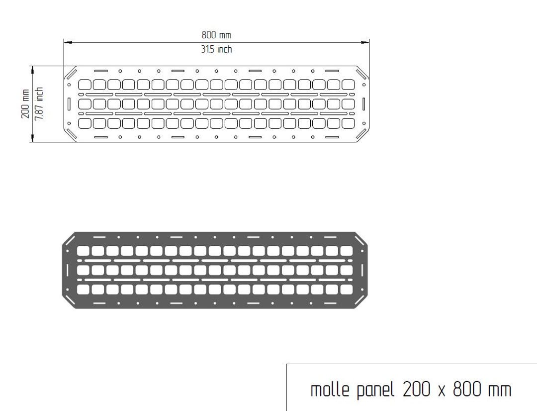DIY MOLLE Panel Dimensions 200x800 Mm - Custom Cnc Dxf Files for Under ...