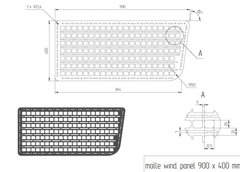 MOLLE Panel Design: CNC Plasma/laser Cut Console Organizer (digital ...