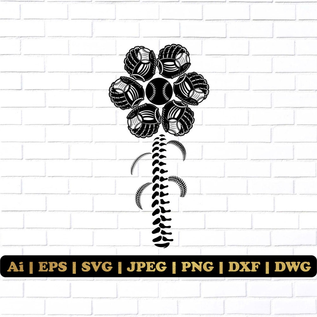 Baseball Flower Svg, Baseball Gloves Svg, Baseball Stitches Svg ...