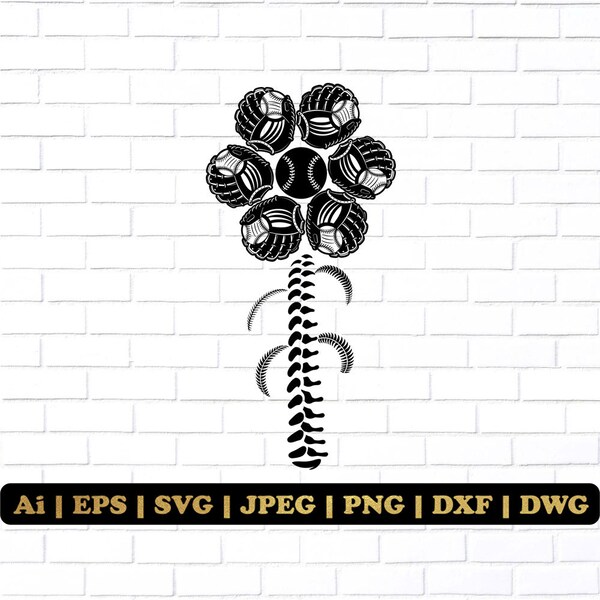 Baseball Glove Flower Svg - Etsy