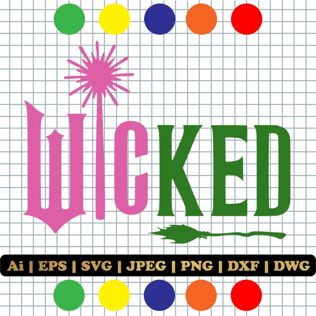 Wicked Wand and Broom SVG Png Jpg, Wicked Elements SVG, Wicked Clipart ...