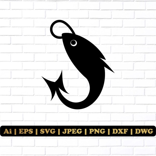 Fish Hook Svg - Etsy