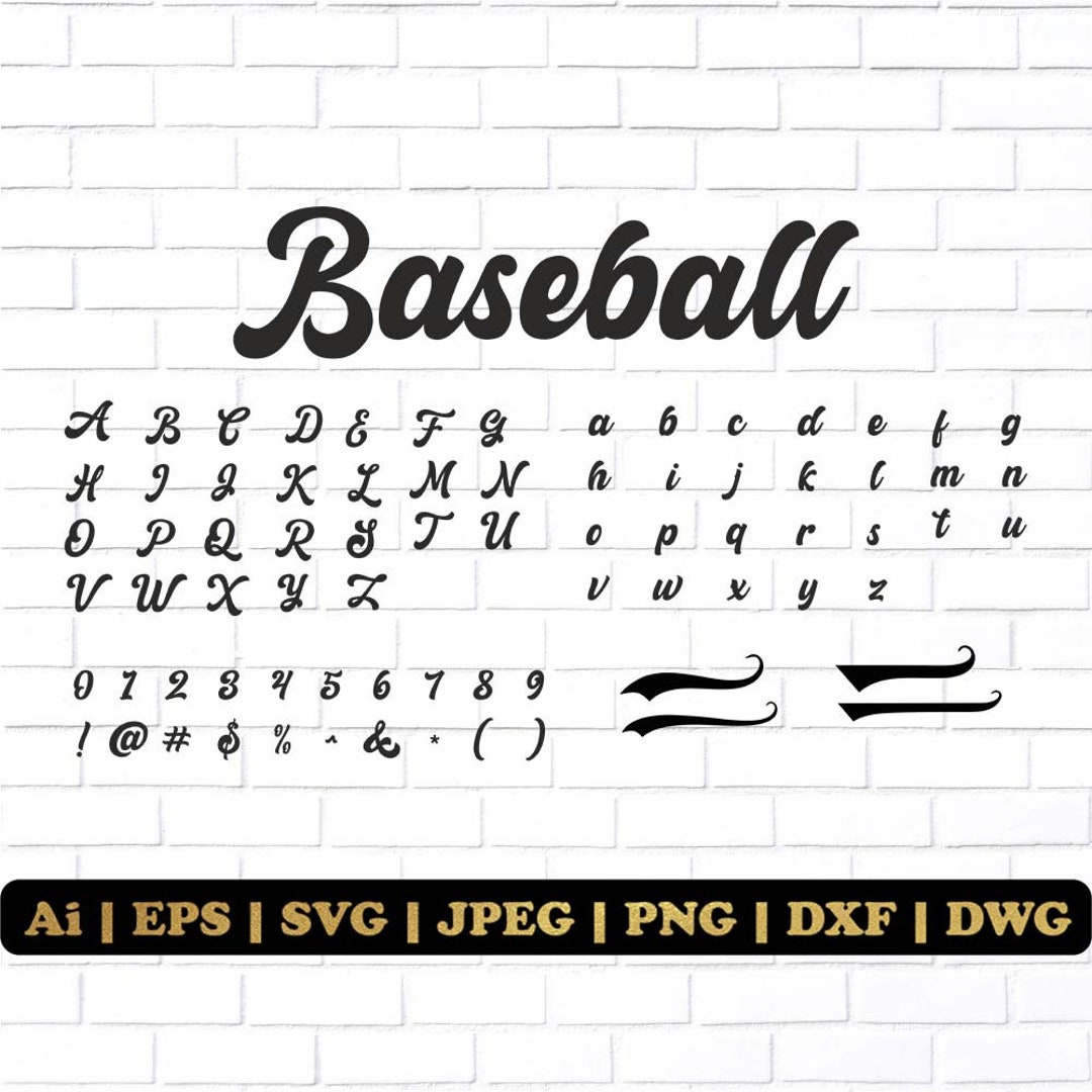 Baseball font svg, Baseball Alphabets svg, Baseball numbers svg ...
