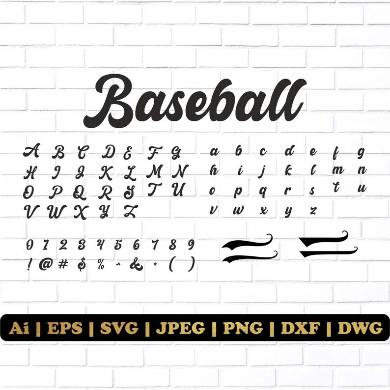 Baseball font svg, Baseball Alphabets svg, Baseball numbers svg ...