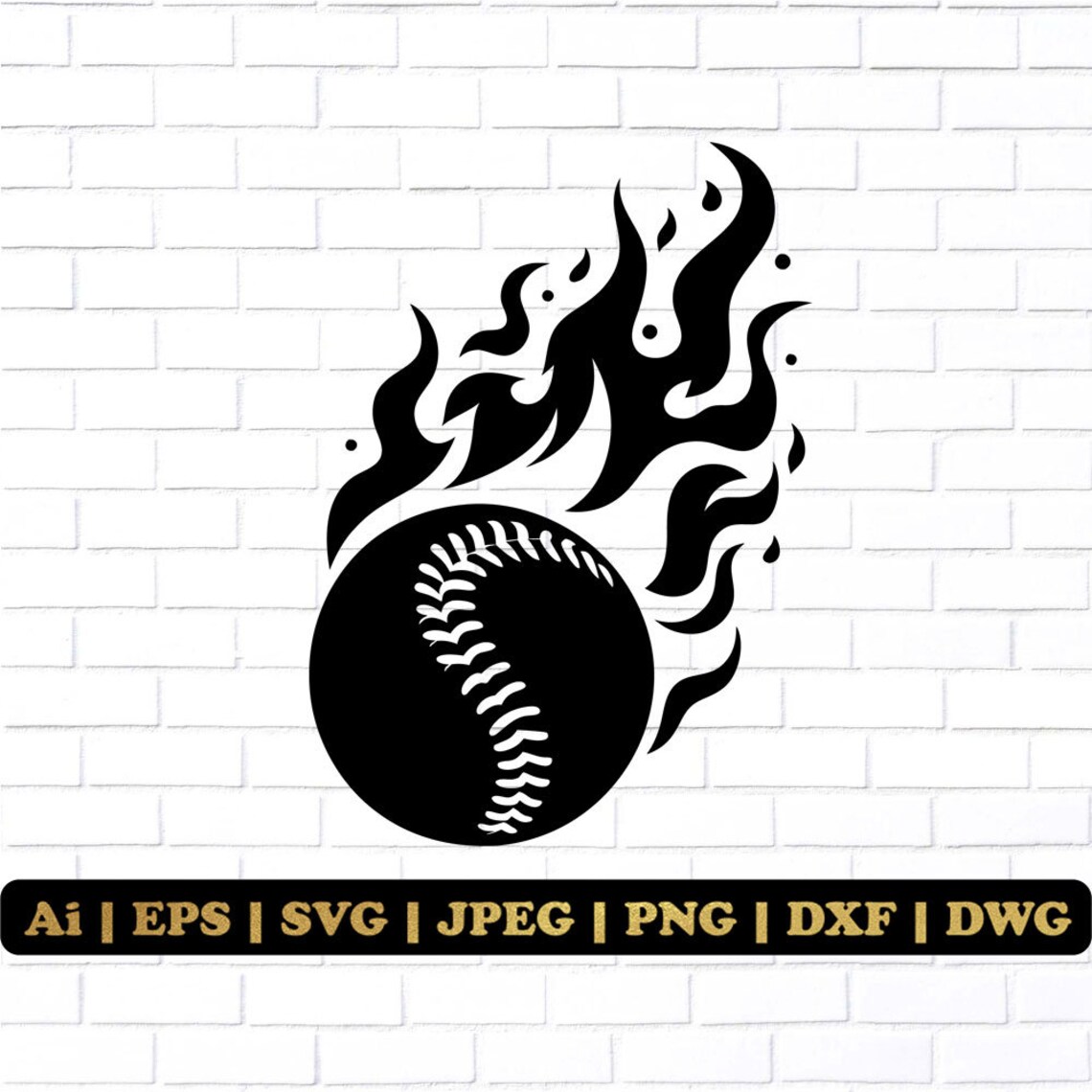 Baseball Fire Svg, Baseball Flame Svg, Baseball on Fire Ball Flame Svg ...