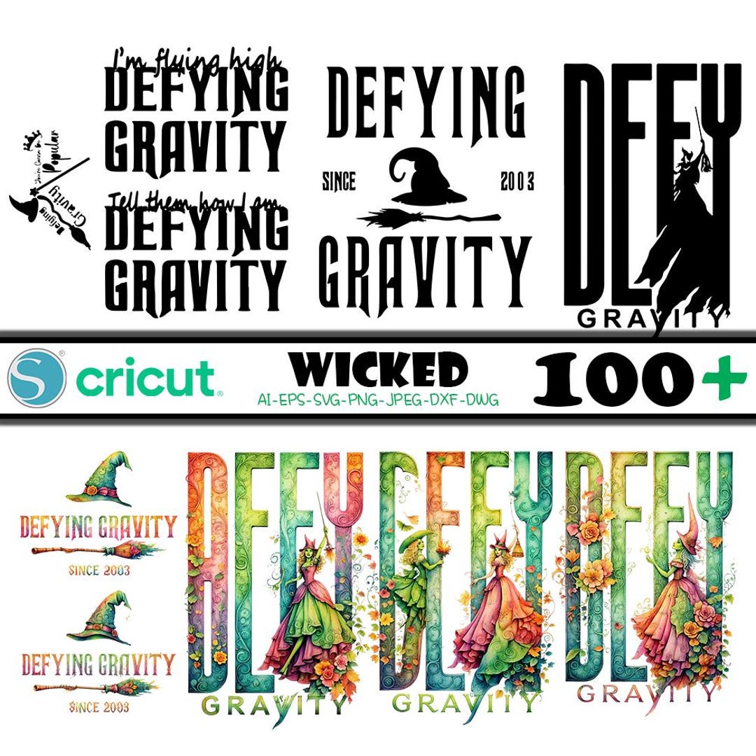 Defying Gravity Popular Wicked SVG PNG Bundle, Wizard of Oz Cut File ...