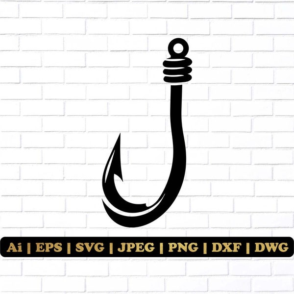 Fish Hook Svg - Etsy