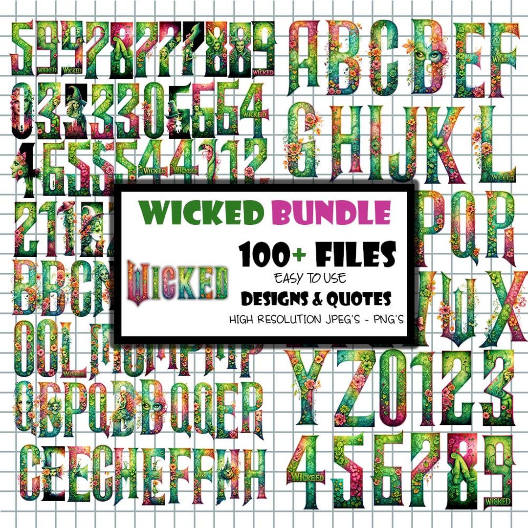 Wicked Witch Font Alphabet Png Clipart, Pink Green Letters, Custom Name ...