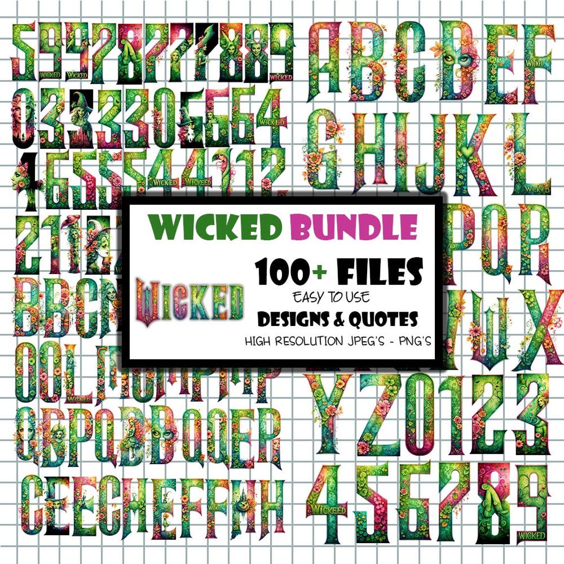 Wicked Witch Font Alphabet Png Clipart, Pink Green Letters, Custom Name ...