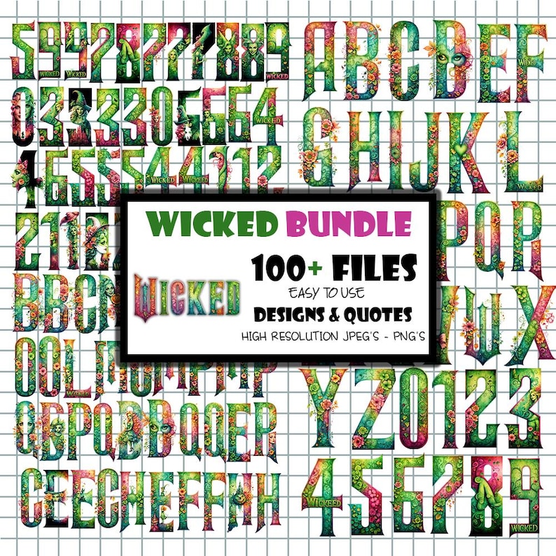 Wicked Witch Font Alphabet Png Clipart, Pink Green Letters, Custom Name ...