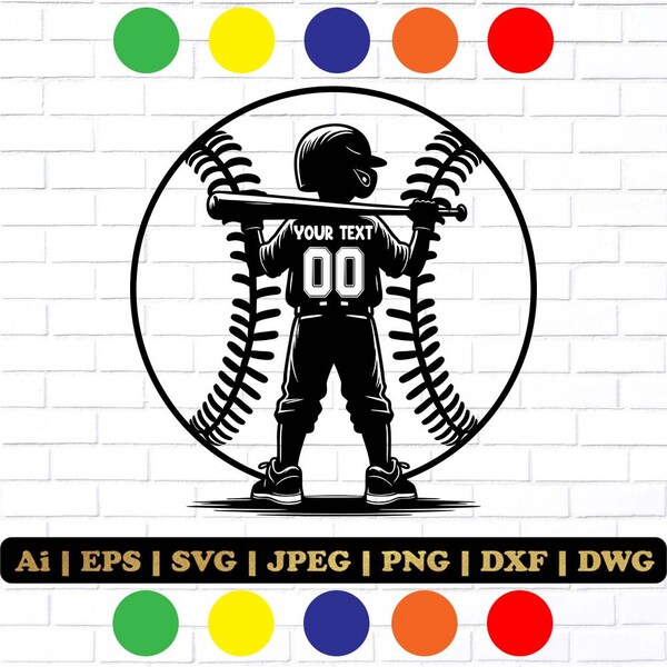 Kids Baseball Svg - Etsy