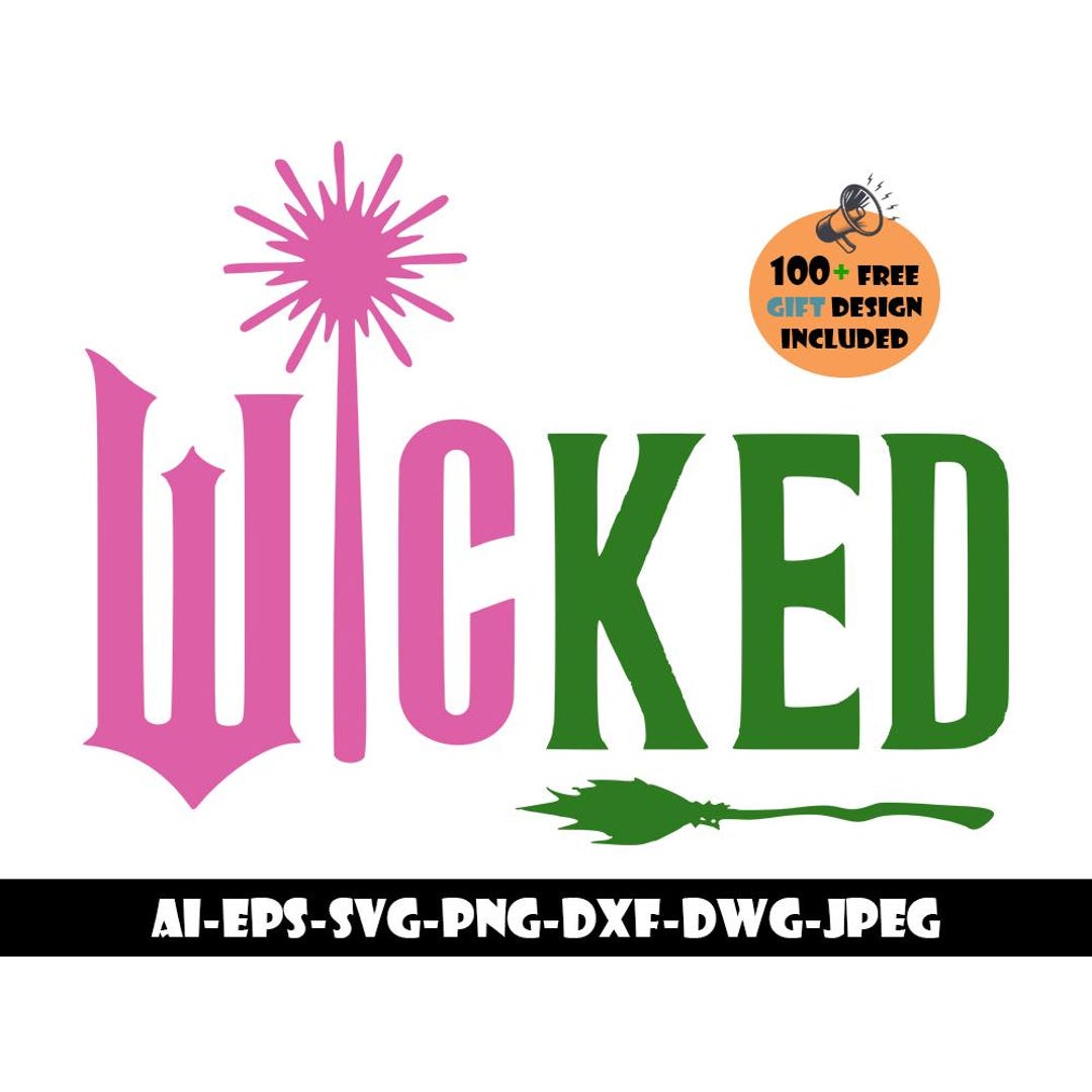 Wicked SVG PNG, Wicked Broom and Wand SVG, Wicked Png Clipart, Elphaba ...