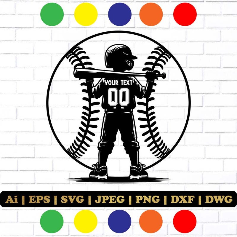 Kids Baseball Svg - Etsy