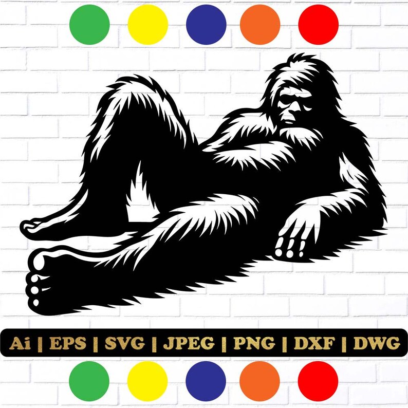 Bigfoot Sleeping Design Silhouette Cut File Ai Eps Svg Png File the ...