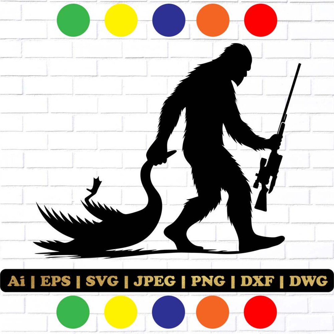 Sasquatch Duck Hunting Silhouette Svg Png Cricut Laser Cut File ...