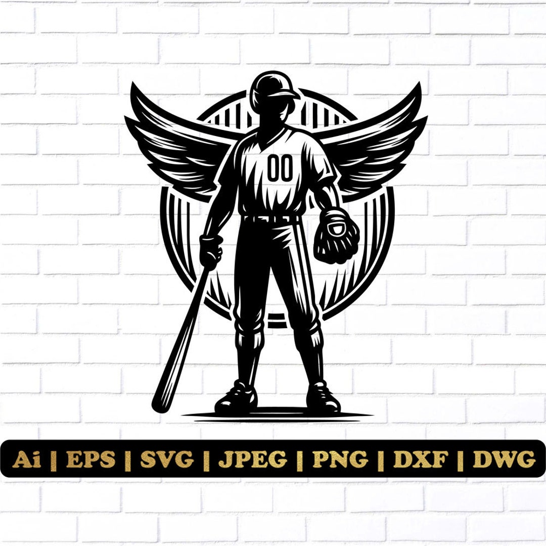 Baseball Angel Svg, Baseball Angel Wings With Inside Softball Baseball ...