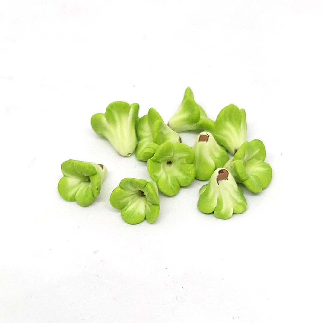 Pakalana Beads, Polymer Clay Flower Beads, Hawaiian Vine Flowers 10 ...