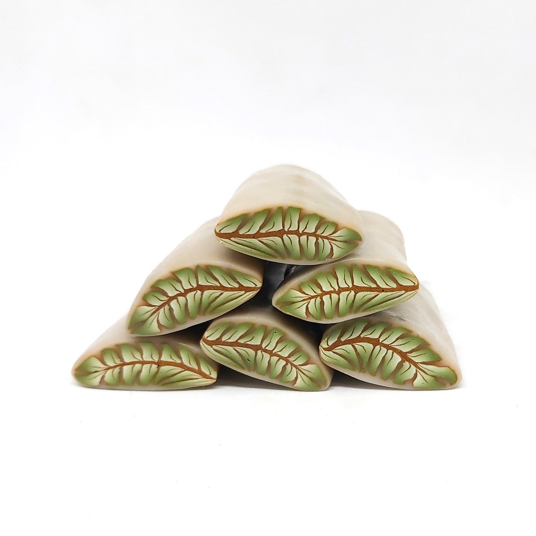 Long Fern Leaf Cane, Polymer Clay Green Leaf, Raw or Unbaked - Etsy