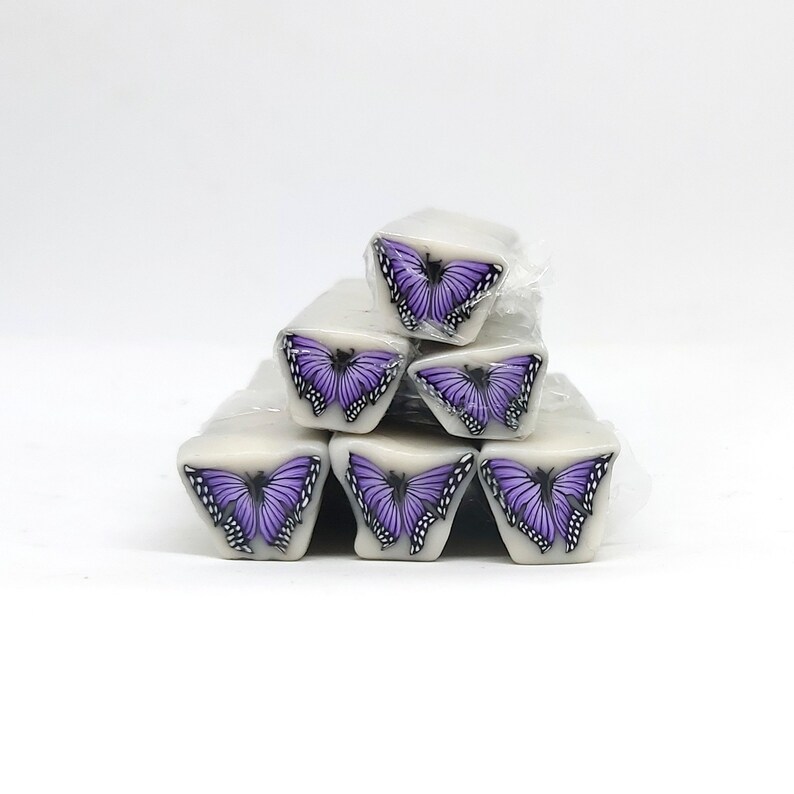 Purple Butterfly Cane Polymer Clay Flutterby Cane Raw or - Etsy