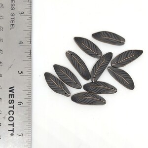 Raven Feathers, Feather Beads, Black Polymer Clay Beads 10 Pieces - Etsy