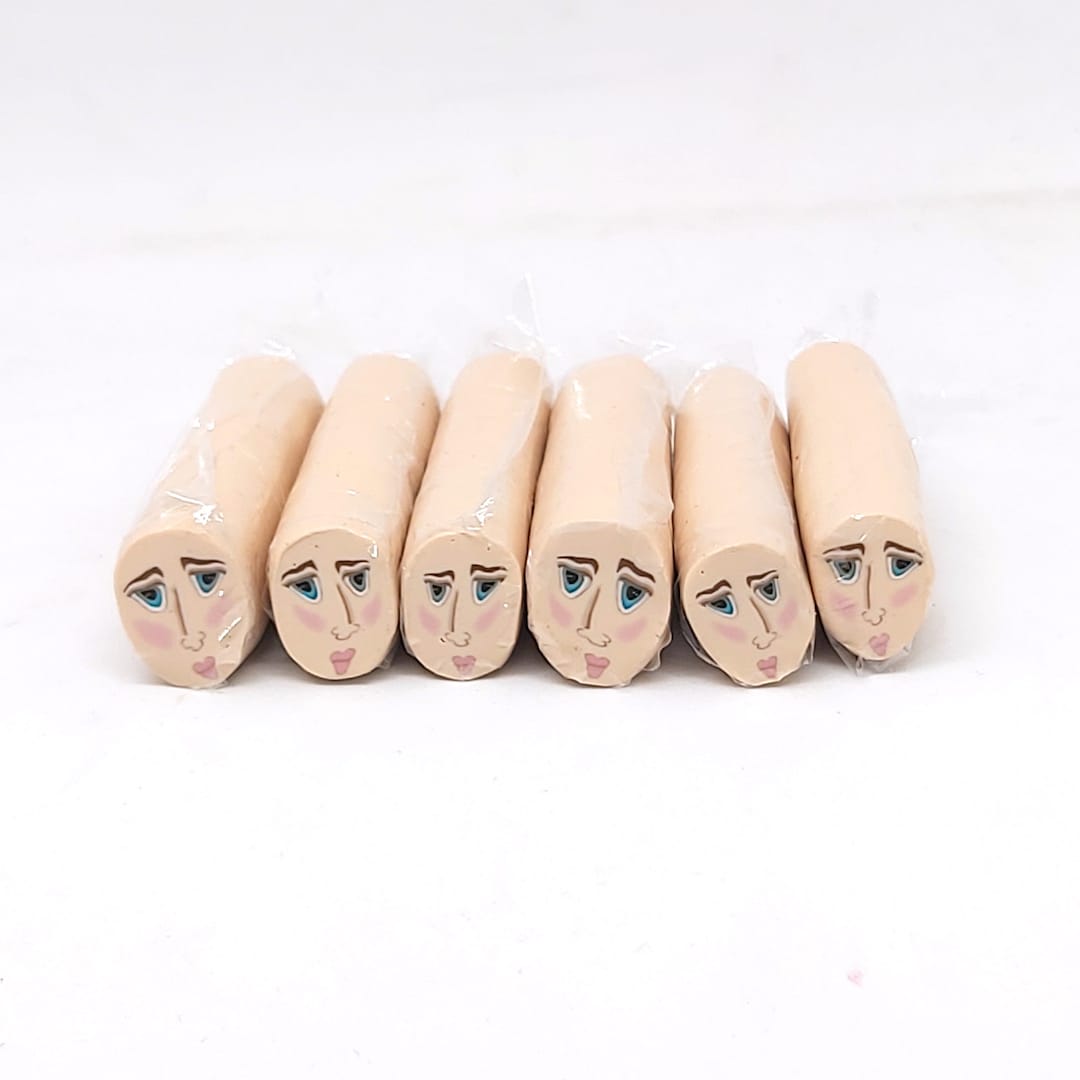Blue Eyed Girl Face Cane, Raw or Unbaked Polymer Clay - Etsy