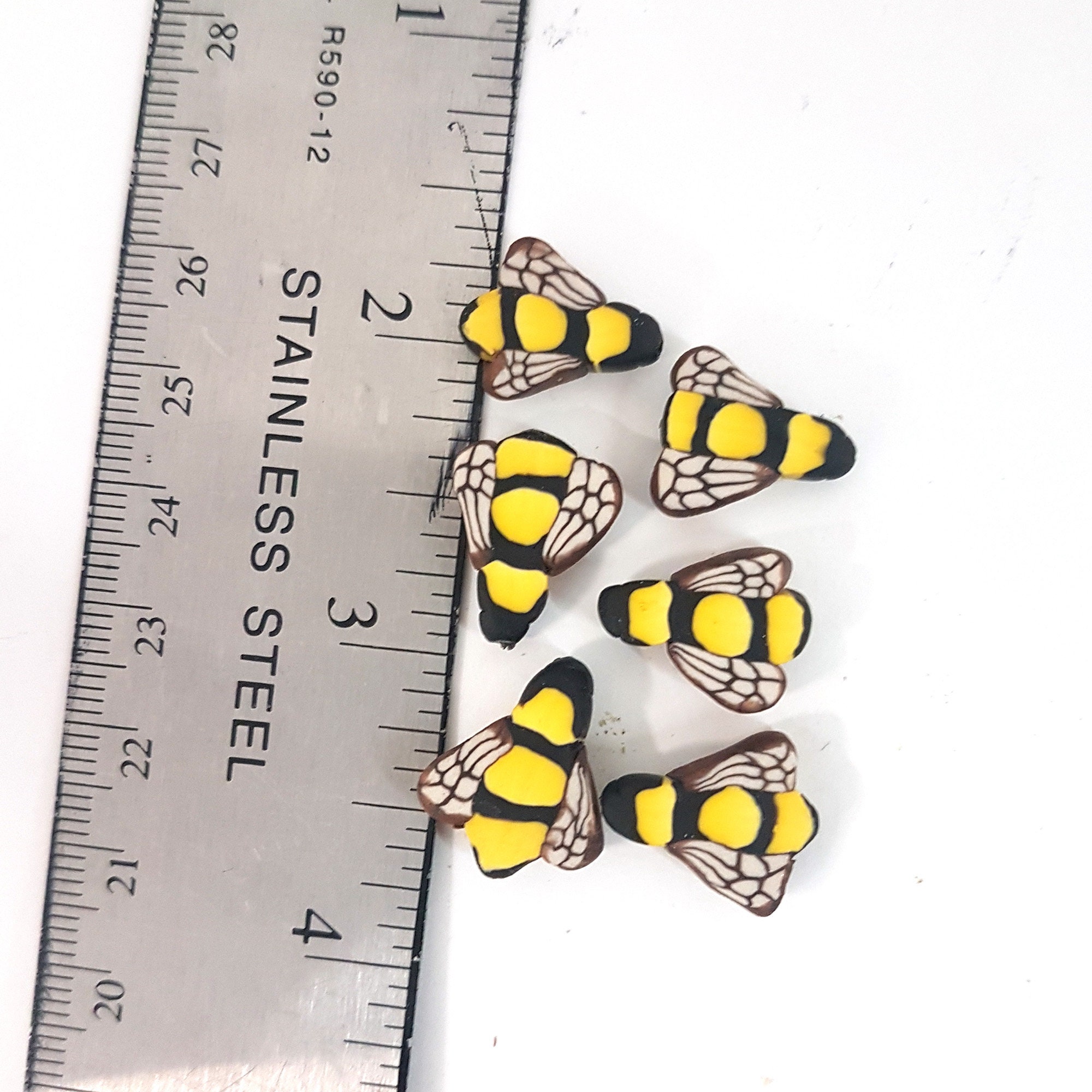 Honey Bee Beads Bumblebee Cane Polymer Clay Beads Black | Etsy