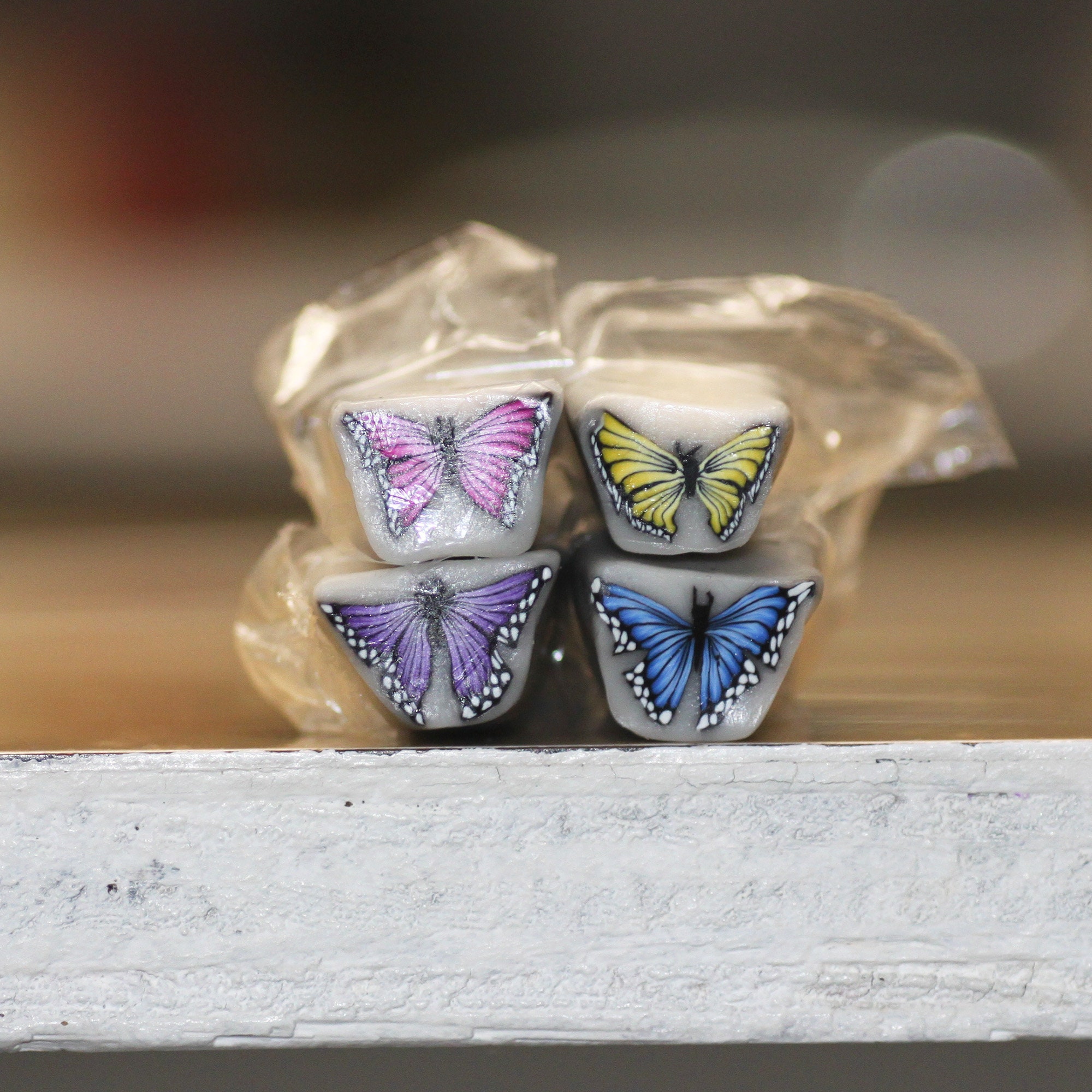 Butterfly Cane Set Polymer Clay Canes Pink Yellow Blue - Etsy