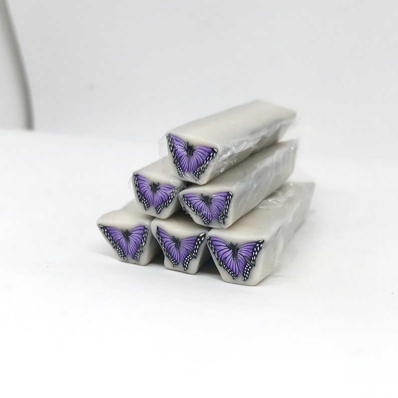 Purple Butterfly Cane Polymer Clay Flutterby Cane Raw or - Etsy