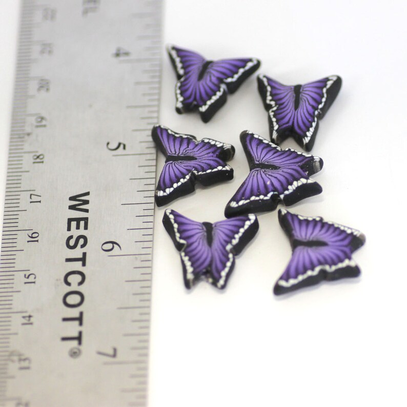 Purple Butterfly Beads Polymer Clay Cane Beads Plum Purple - Etsy