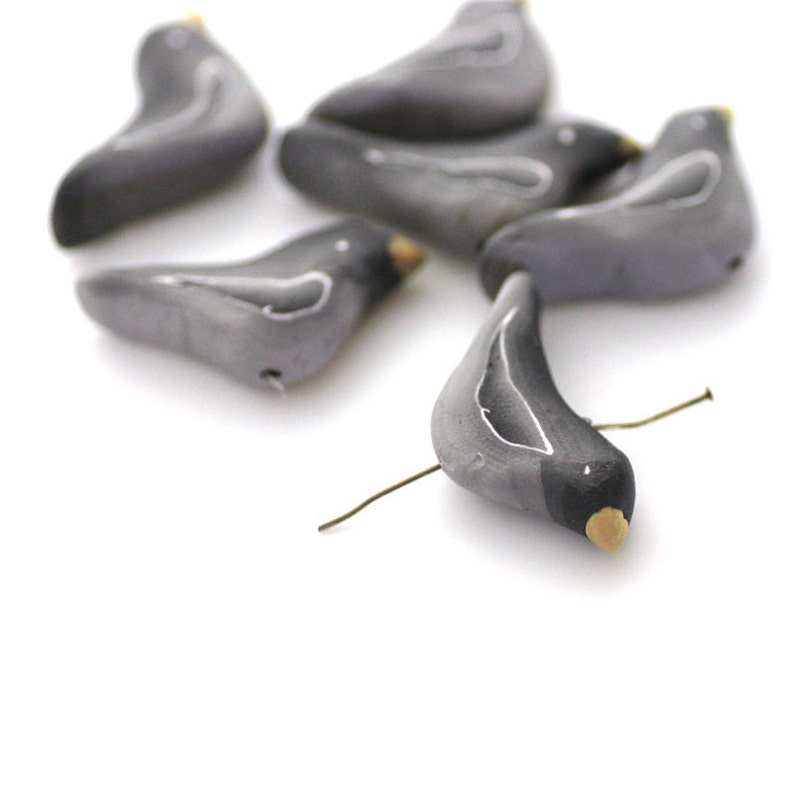 Bird Beads Black Bird Raven Beads Polymer Clay Beads 6 | Etsy