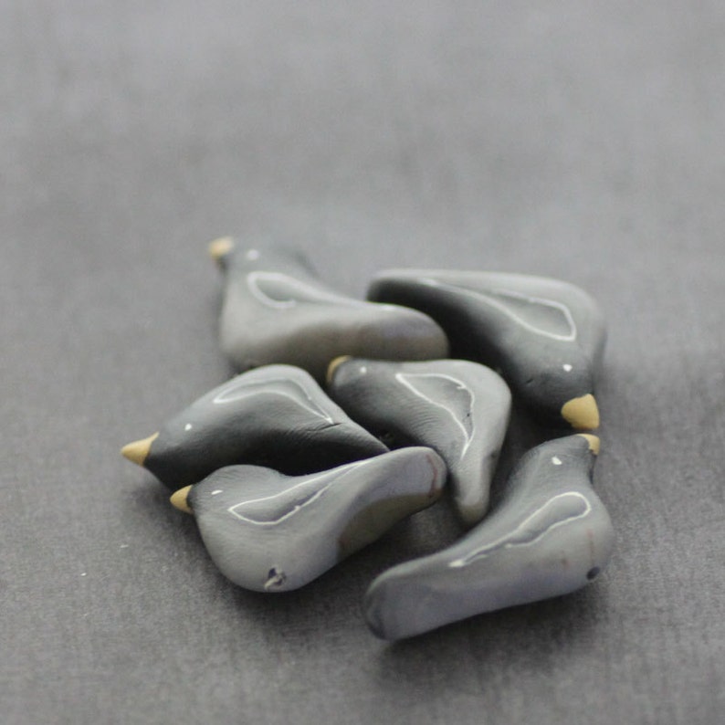 Bird Beads Black Bird Raven Beads Polymer Clay Beads 6 | Etsy