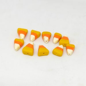 Candy Corn Beads, Polymer Clay Halloween Beads, Halloween Beads, 10 ...