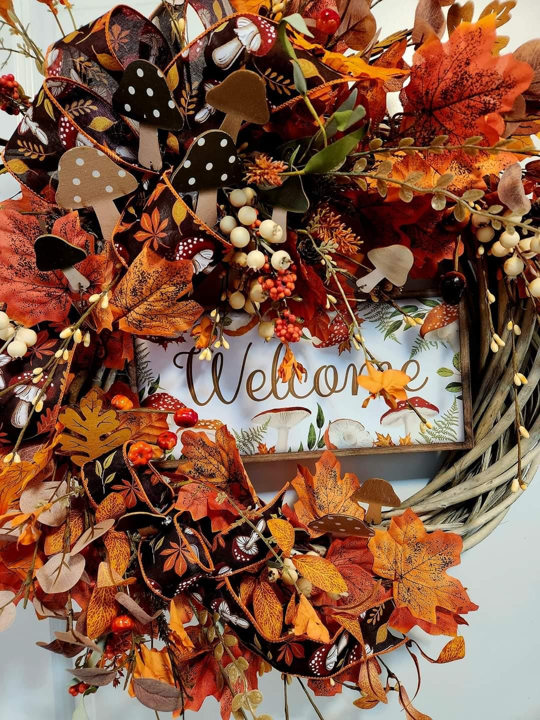 Mushroom Welcome Wreath - Etsy