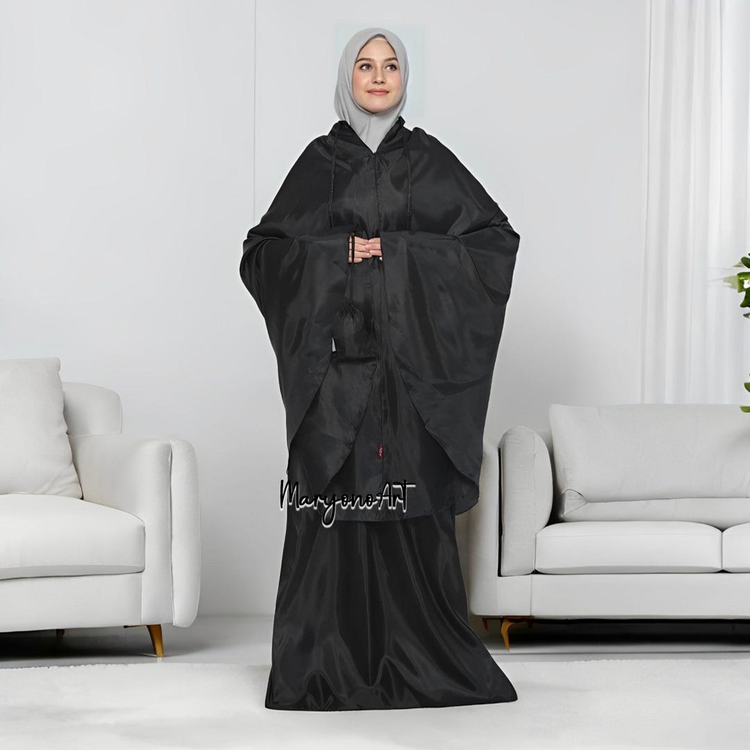 Arelle Bella 2in1 Travel Mukena Black Elegant and Practical,mukena ...