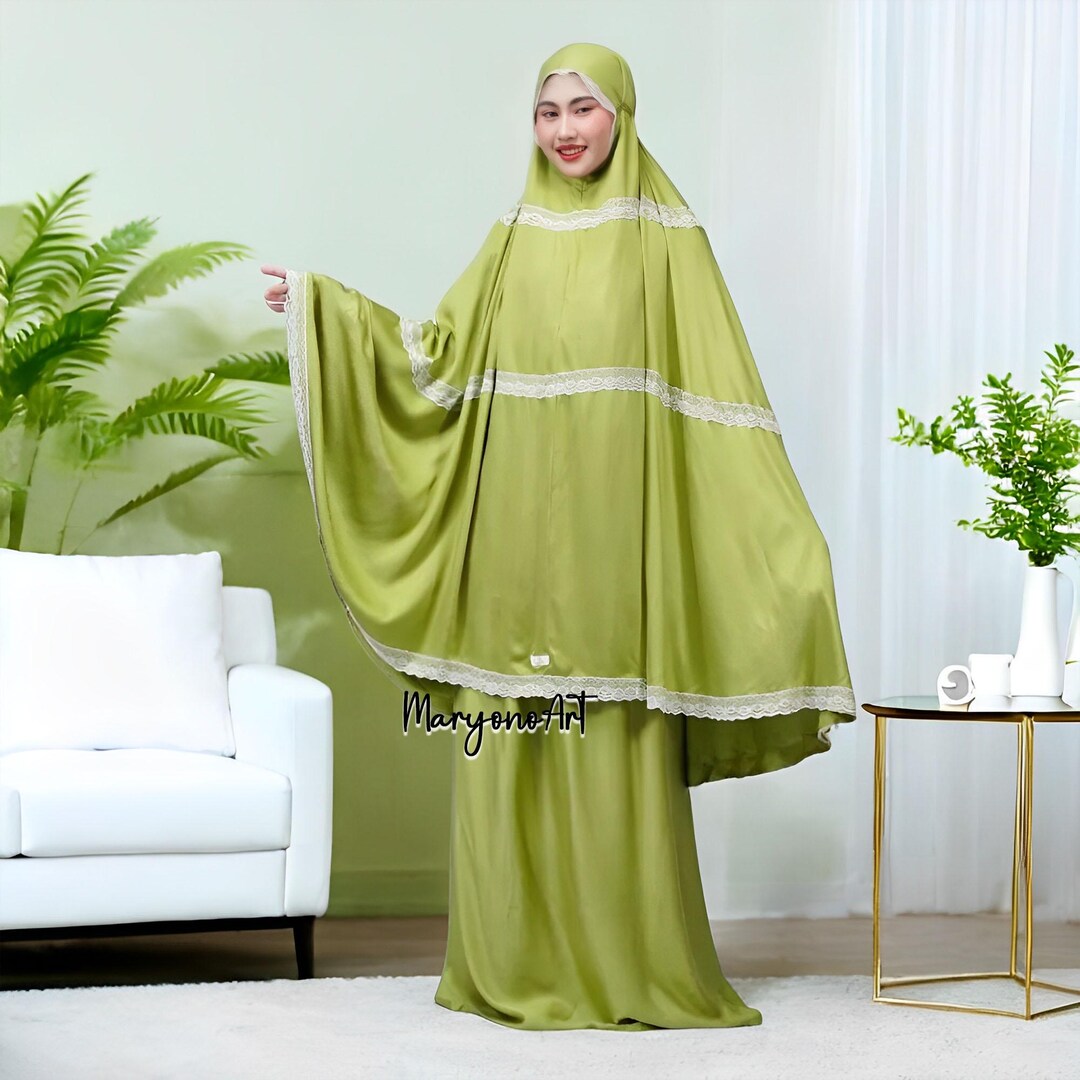 Ameera Series Adult Mukena Plain Rayon Satin Comfortable and Elegant ...