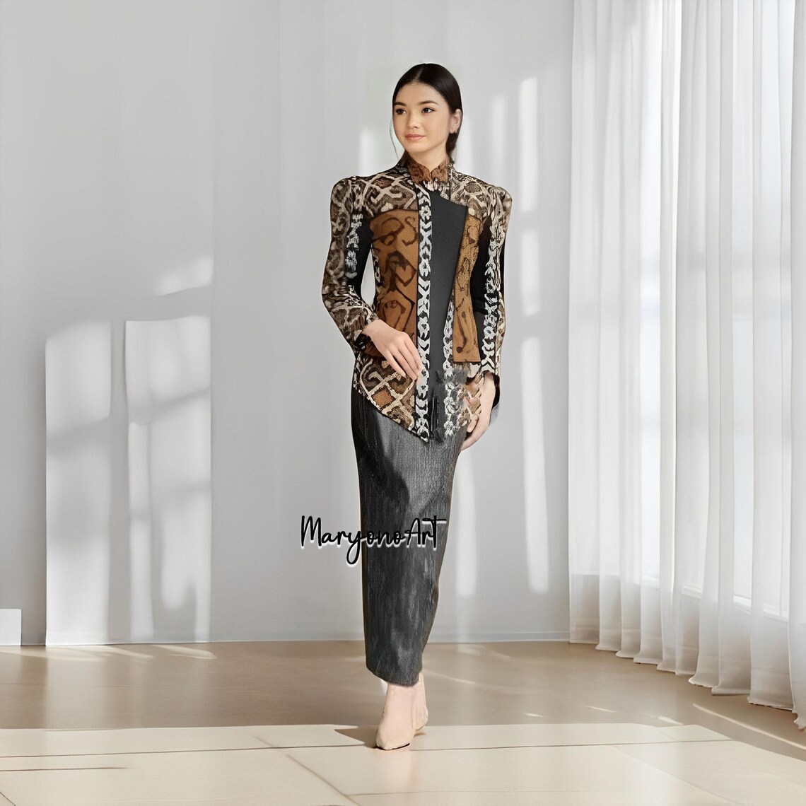 Janggan Batik Kebaya Elegant With Lurik Woven Span Skirt,kebaya Dress ...