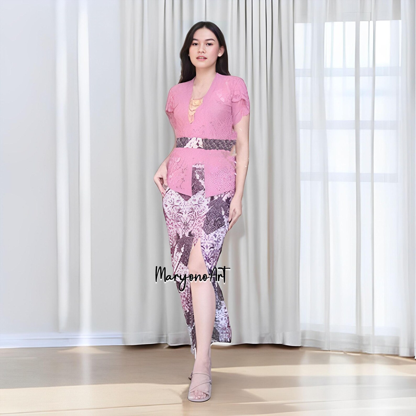 Ellena Series Brocade Kebaya Modern Sofia Lace for Special Occasions,bali Kebaya,balinese Dress ...