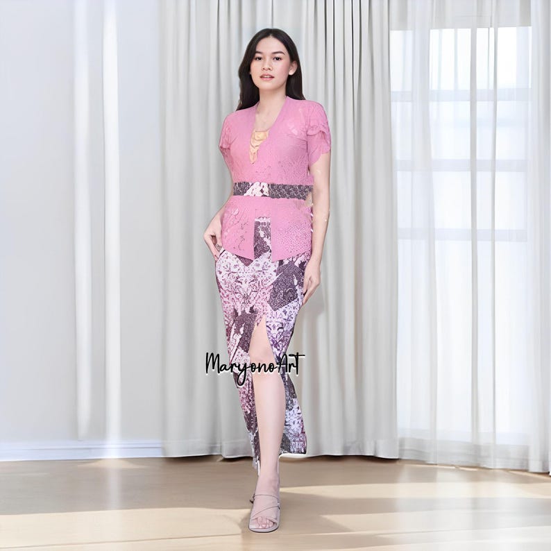 Ellena Series Brocade Kebaya Modern Sofia Lace for Special Occasions,bali Kebaya,balinese Dress ...