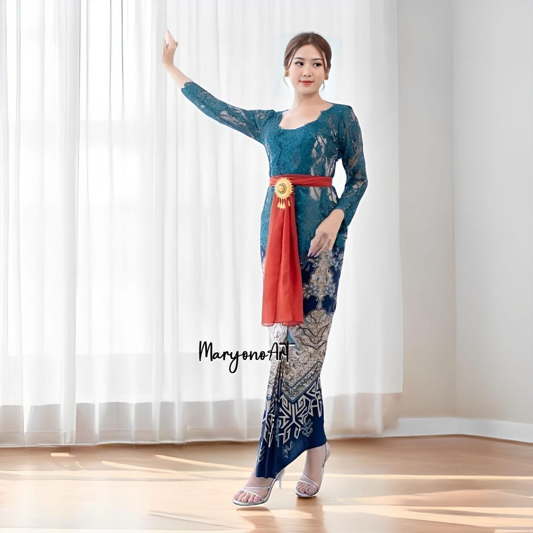 Teal Blue Kebaya Suitable for Graduation and Weddings,bali Kebaya ...